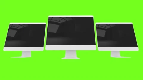Desktop Computer Monitor with Mock Up Gr... | Stock Video | Pond5