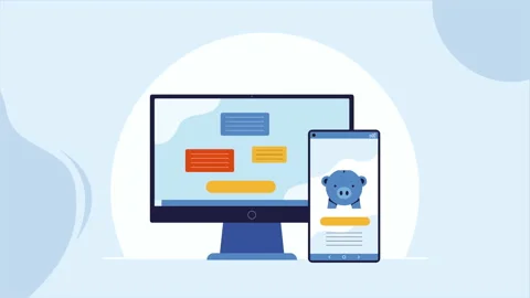 desktop computer with smartphone devices... | Stock Video | Pond5