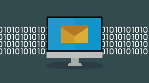 desktop with envelope email animation | Stock Video | Pond5