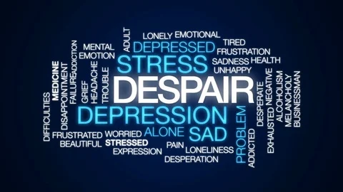 Despair animated word cloud, text design... | Stock Video | Pond5