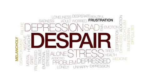 Despair animated word cloud, text design... | Stock Video | Pond5