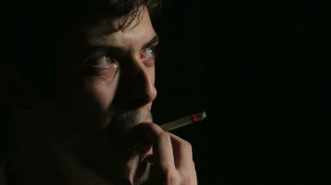 Depressed Man Smoking