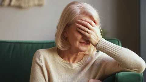 Desperate sad grieving old widow crying ... | Stock Video | Pond5