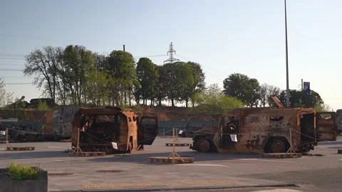 Destroyed armored vehicles of the Russia... | Stock Video | Pond5