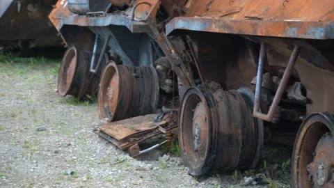 Destroyed armored vehicles of the Russia... | Stock Video | Pond5