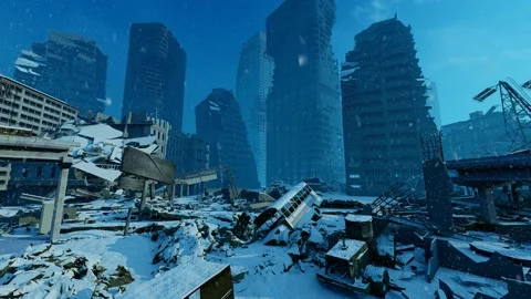 Destroyed modern city | Stock Video | Pond5