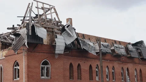 destroyed by war, Disaster scene, ruins ... | Stock Video | Pond5