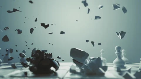 Destruction of chess figures series. Exp... | Stock Video | Pond5