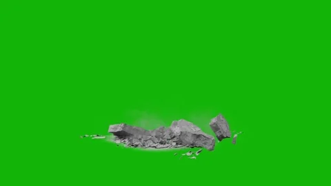 Destruction Debris green screen animated... | Stock Video | Pond5
