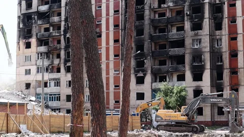 The destruction of a multi-storey buildi... | Stock Video | Pond5