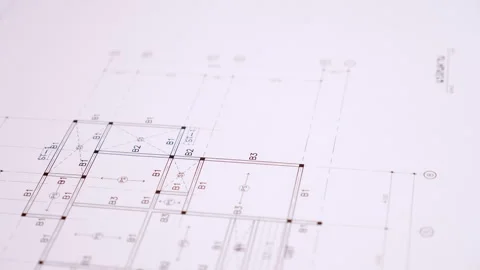 Detail of architecture design blueprint ... | Stock Video | Pond5