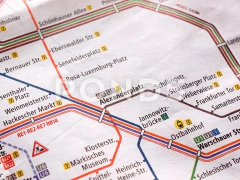 Detail of Berlin subway map Stock Image ~ #61794721