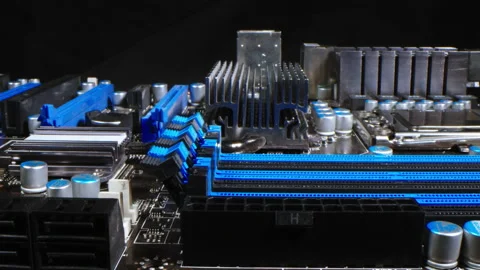 Detail of a CPU processor above its sock... | Stock Video | Pond5