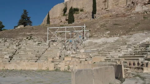 Detail of facade of Odeon of Herodes Att... | Stock Video | Pond5