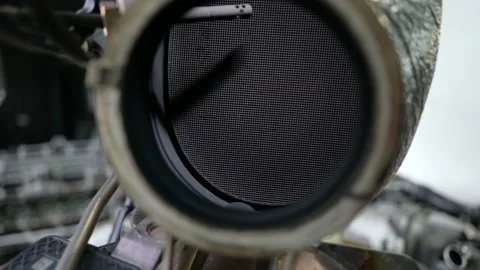 Detail of vehicle DPF filter from inside... | Stock Video | Pond5