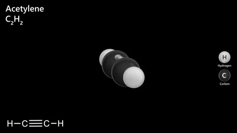 A detailed 3D model of Acetylene, a colo... | Stock Video | Pond5