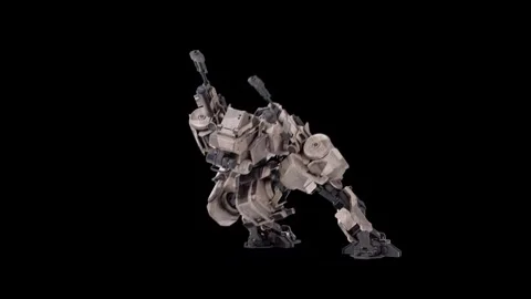 Detailed 3D model of the robot dying fro... | Stock Video | Pond5