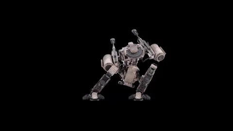 Detailed 3D model of the robot dying fro... | Stock Video | Pond5