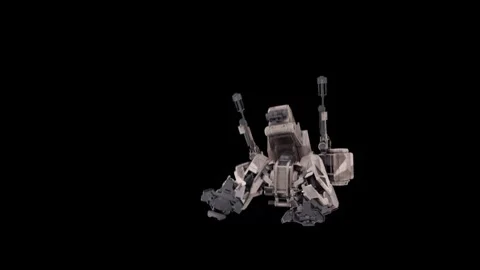 Detailed 3D model of the robot Dying bac... | Stock Video | Pond5