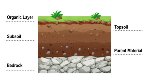 Names Of Layers Of Soil Stock Vektorgrafik „Soil Layers Diagram With