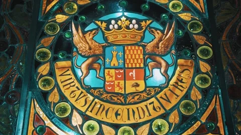 detailed colourful stained glass artwork... | Stock Video | Pond5