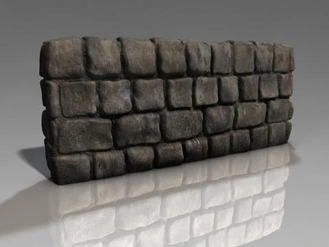 Detailed low poly stone wall ~ 3D Model #96458100 | Pond5