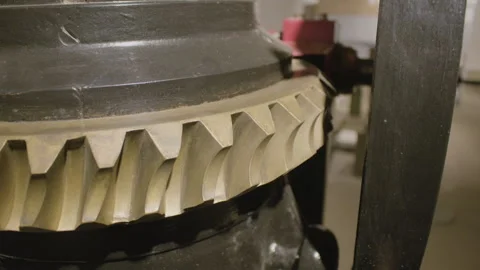A detailed view of a metallic gear with ... | Stock Video | Pond5