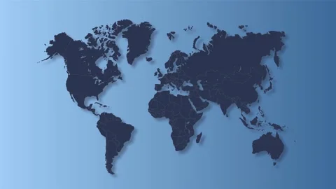 Detailed World Map Animation. Geographic... | Stock Video | Pond5