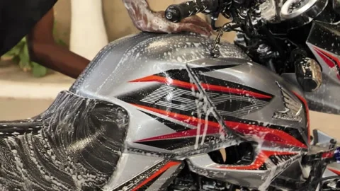 Detailer Using Fibre cloth To Wash Tank ... | Stock Video | Pond5