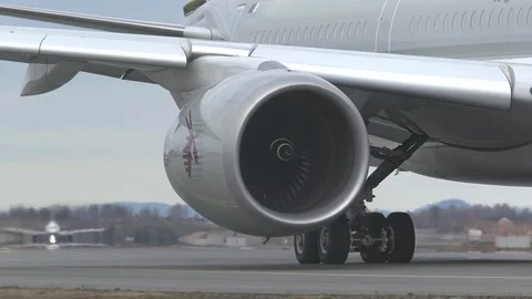 details airplane airbus 350 jet engine l... | Stock Video | Pond5