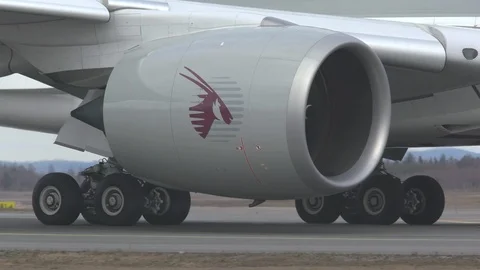 details airplane airbus 350 jet engine l... | Stock Video | Pond5
