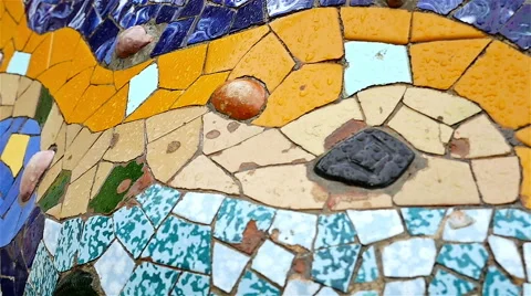 Details with Ceramic tiles in Antoni Gau... | Stock Video | Pond5