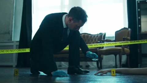 Detective Collecting Evidence in a Crime... | Stock Video | Pond5