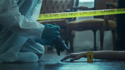 Detective Collecting Evidence in a Crime... | Stock Video | Pond5