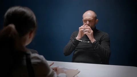 Detective cop brings and gives detained ... | Stock Video | Pond5