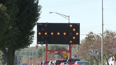 Traffic Arrows Detour Signal Traffic Arrows Detour Signal Stock Footage ...