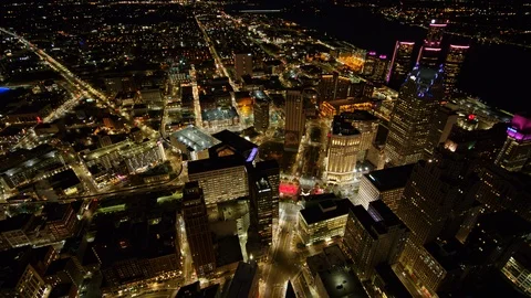 Detroit At Night Stock Videos – Royalty-Free HD & 4K Videos | Pond5
