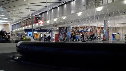 Detroit Wayne Airport Terminal (Fountain... | Stock Video | Pond5