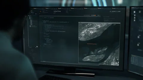 Developer Typing Cyber Code For Map Navi... | Stock Video | Pond5