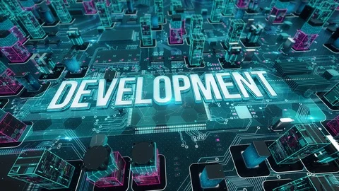 Development with digital technology conc... | Stock Video | Pond5