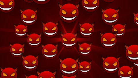 Devil emoji halloween loop animation bac... | Stock Video | Pond5