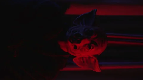 devil man with pig mask flickering light... | Stock Video | Pond5