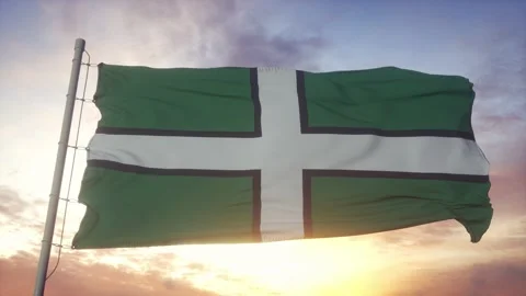 Devon flag, England, waving in the wind,... | Stock Video | Pond5