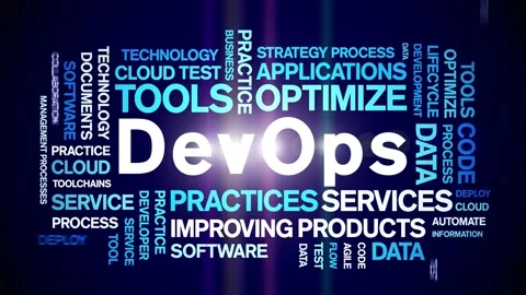 DevOps animated word cloud,animation tex... | Stock Video | Pond5