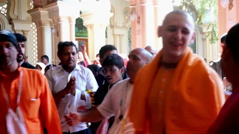 Devotee's In Iskcon Temple Praying for K... | Stock Video | Pond5