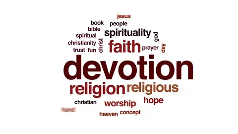 Devotion animated word cloud, text desig... | Stock Video | Pond5
