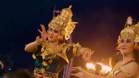 Dewi Sinta performs the Kecak dance in f... | Stock Video | Pond5