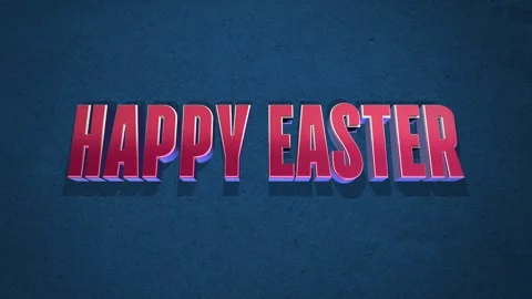Diagonal 3d paper letters spell Happy Ea... | Stock Video | Pond5
