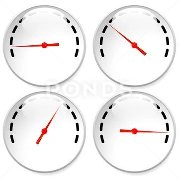 Dial, meter templates with red need and units set at 4 stages, levels ...