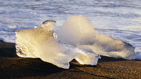 Diamond beach Iceland pure iceberg ice s... | Stock Video | Pond5